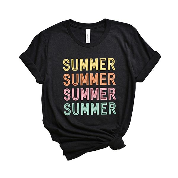 Summer Stacked Colorful Short Sleeve Graphic Tee