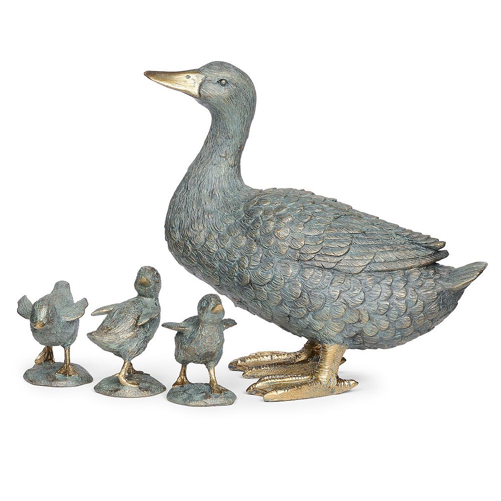 Roman 11-in. Duck with Ducklings Statue 4-pc. Set