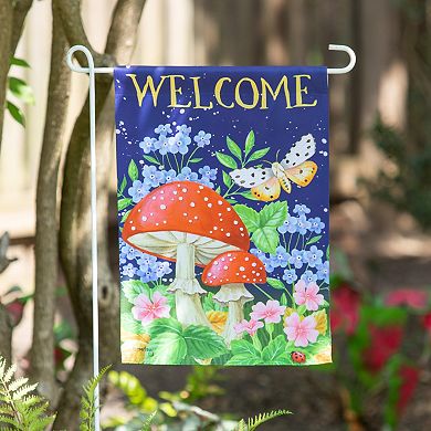 Evergreen Enterprises Welcome Mushroom Garden Flag