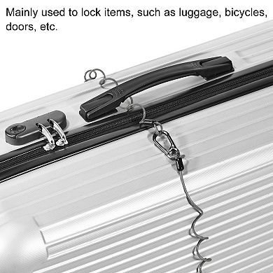 Security Steel Cable 2.5mm X 1m Coated Spring Luggage Lock Wire Rope ...