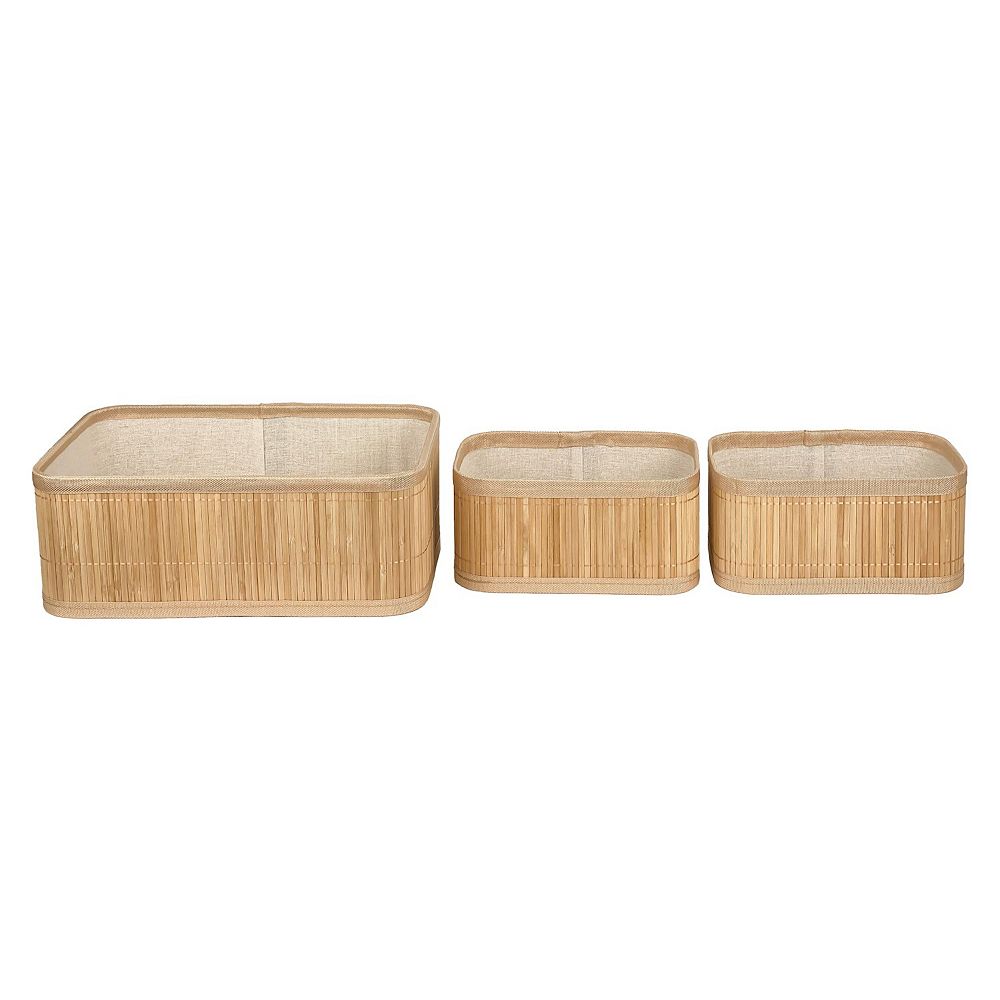 Belle Maison 3-pc. Bamboo Storage Bin Set