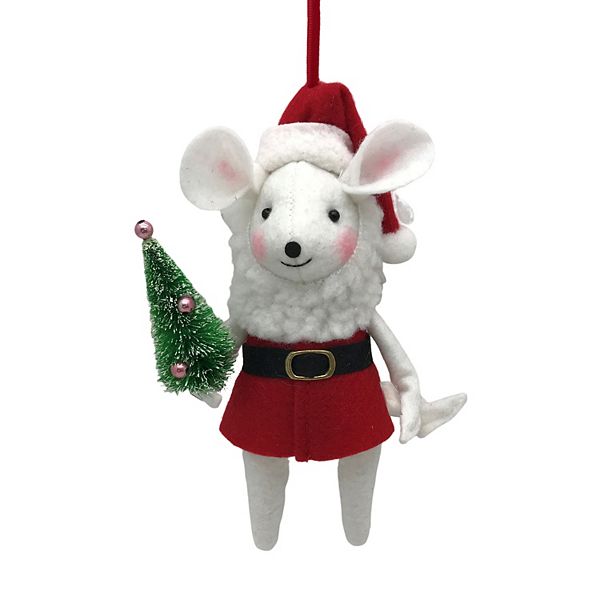 St. Nicholas Square® Plush Santa Mouse Christmas Ornament