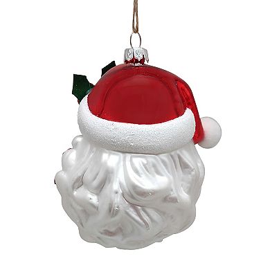 St Nicholas Square Glass Santa Christmas Ornament