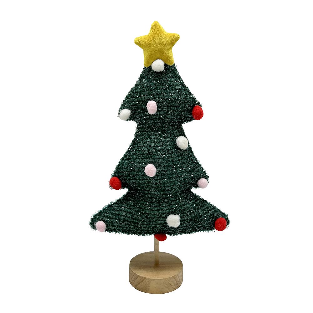 St. Nicholas Square® Plush Pom Pom Light Green Tree Table Decor