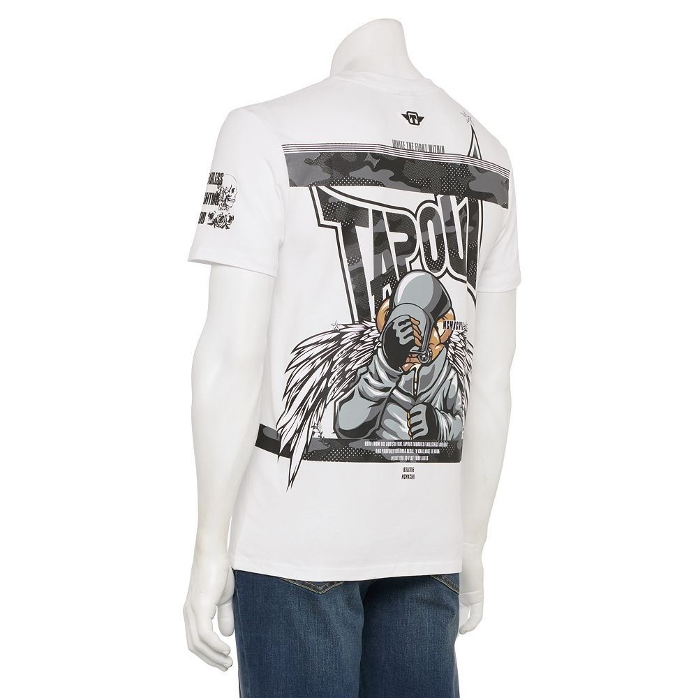 Men's Tapout Flocked Camo Winged Astronaut Graphic Tee