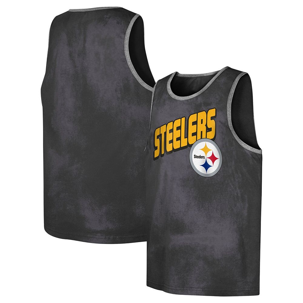 Youth Black Pittsburgh Steelers Sun-Bleached Ride the Tide Tank Top