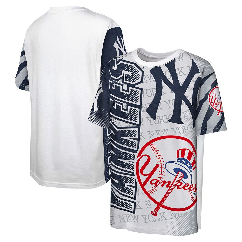 Youth White New York Yankees Impact Hit Bold T-Shirt
