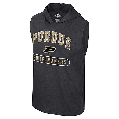 Men's Colosseum Heather Black Purdue Boilermakers Varsity Sleeveless ...
