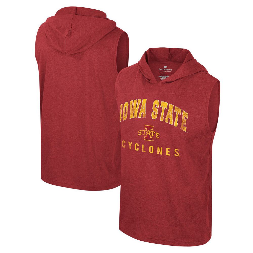 Men's Colosseum Cardinal Iowa State Cyclones Varsity Sleeveless Hoodie ...