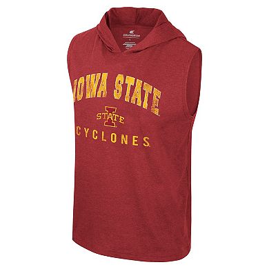 Men's Colosseum Cardinal Iowa State Cyclones Varsity Sleeveless Hoodie ...