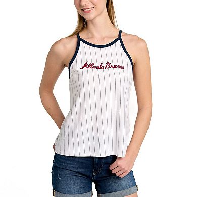 Women's Lusso White Atlanta Braves Nahla Tank Top