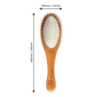 Bass Pet Brushes Style & Detangle With 100% Premium Alloy Pin Pure Wood ...