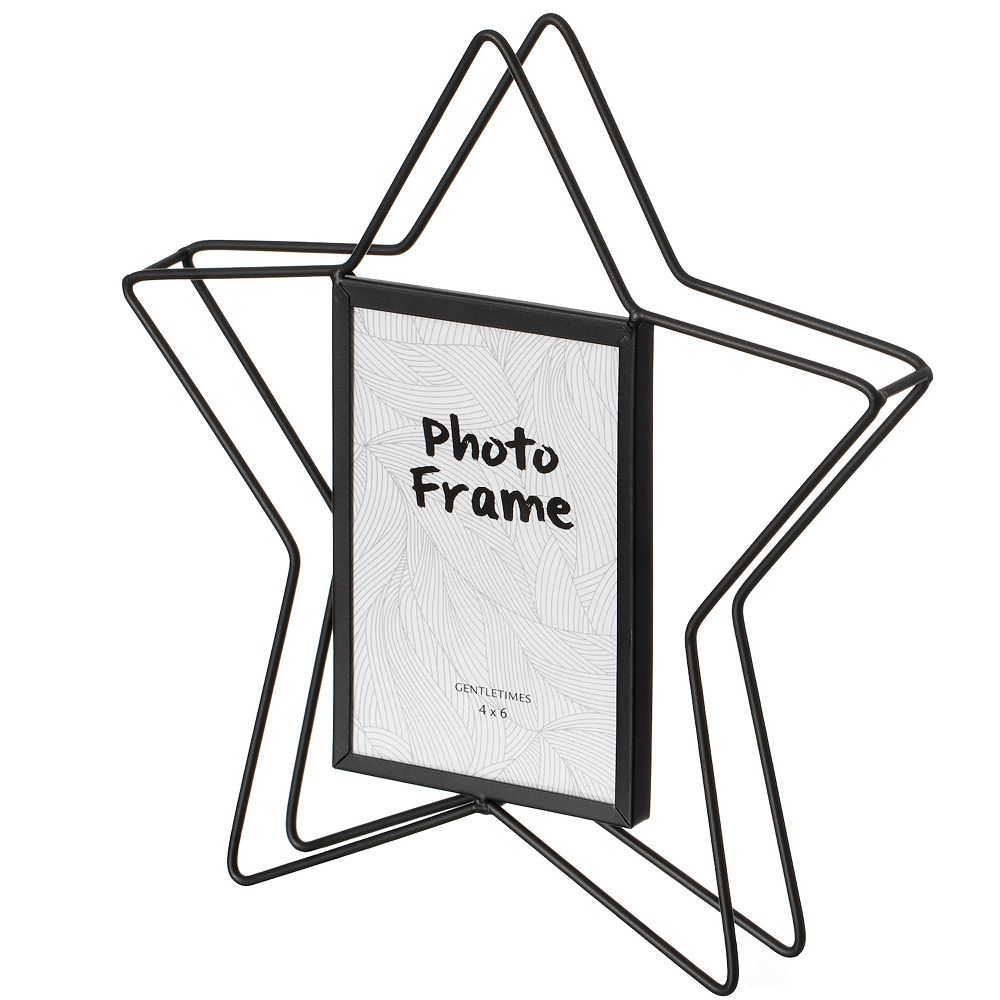 Modern Star Shape Black Metal Decor Photo Frame For Tabletop Display