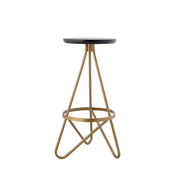 Spiroa 30" Modern Industrial Metal Backless Circular Bar Stool, Black ...