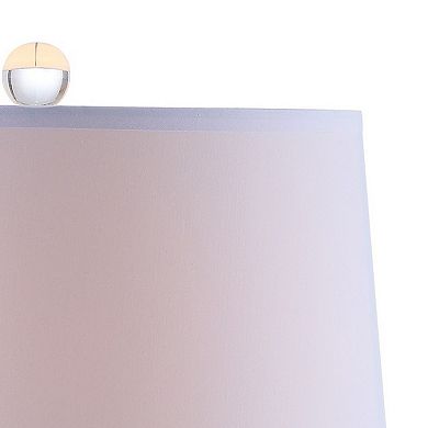 Cue 25 Inch Table Lamp, Empire Fabric Shade, Accent Nickel Round Base