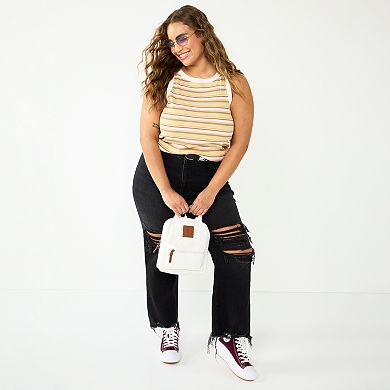 Juniors' Plus Size SO® High Neck Ribbed Tank Top