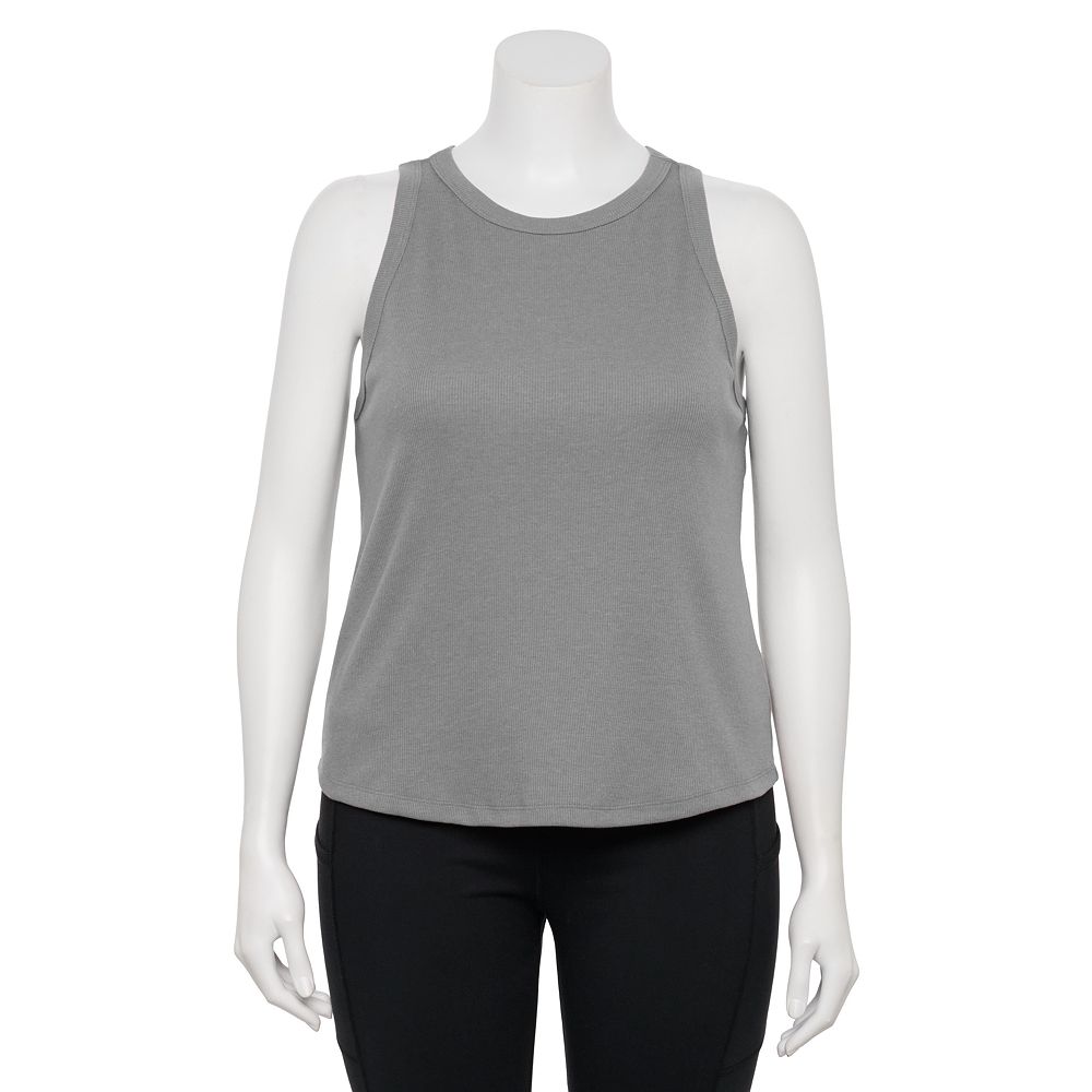Juniors' Plus Size SO® High Neck Ribbed Tank Top