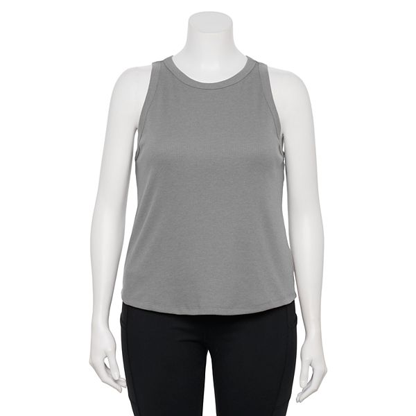 Juniors' Plus Size SO® High Neck Ribbed Tank Top