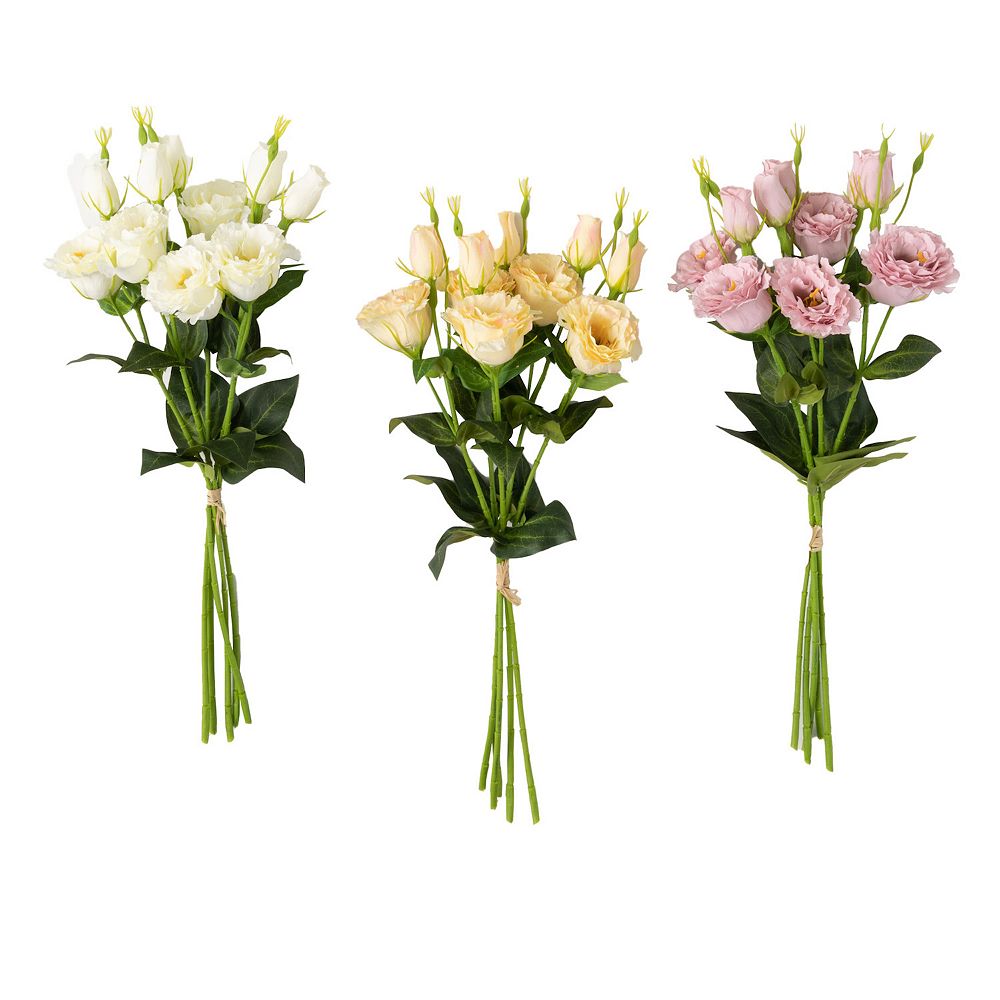 Sullivan's 3-Piece Artificial Pastel Lisianthus Bush Set