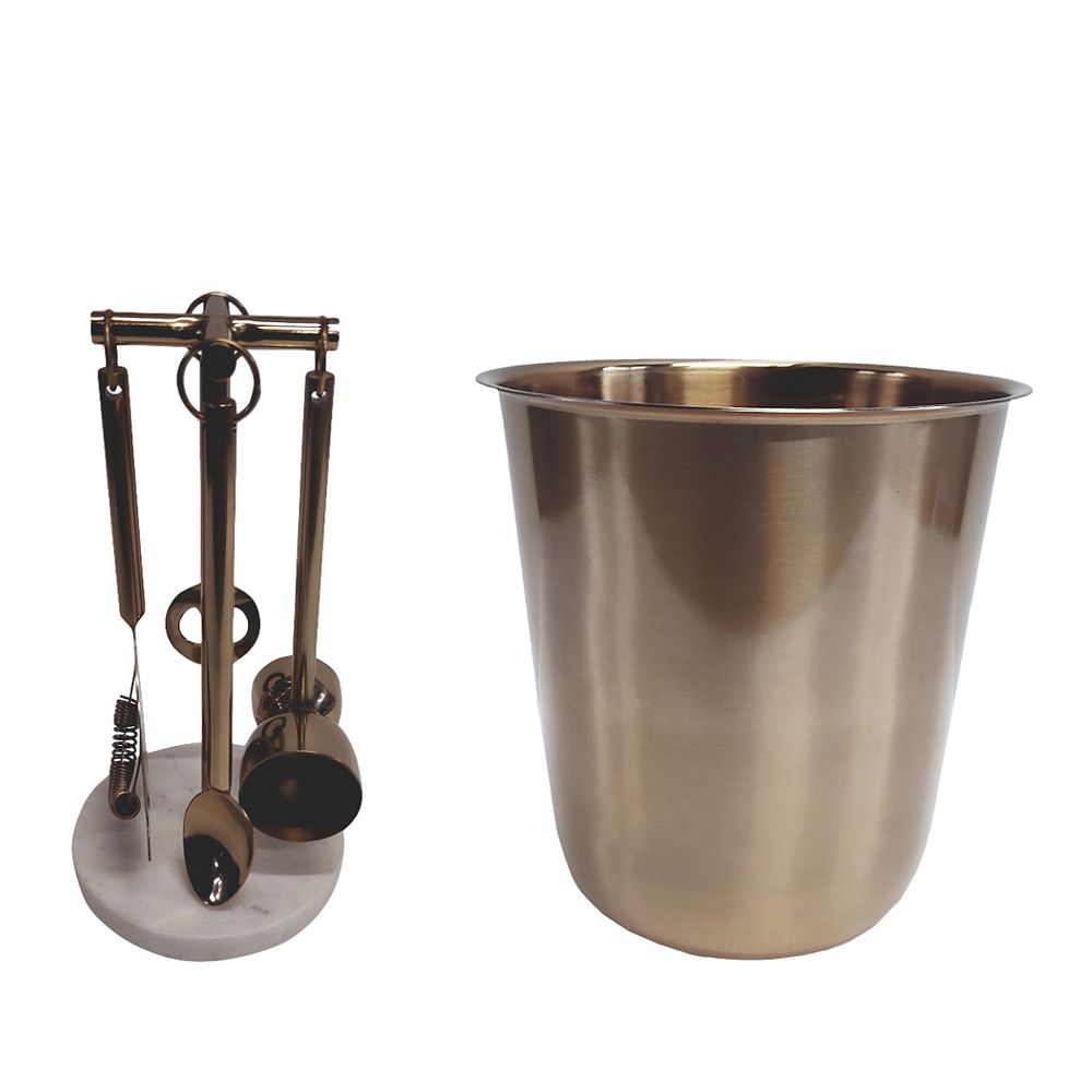 Bar Tool Set With Metal Ice Bucket 6-piece Set