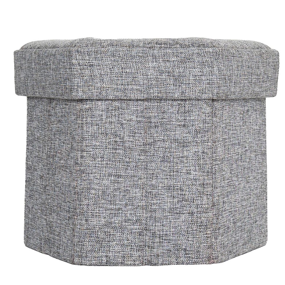Decorative Grey Foldable Hexagon Ottoman For Living Room, Bedroom ...