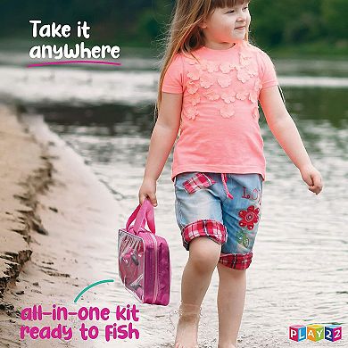 Kids Fishing Pole Pink - 40 Pc Kids Fishing Rod and Reel Combos ...