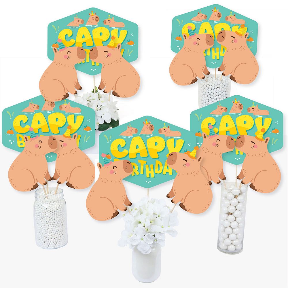 Big Dot Of Happiness Capy Birthday - Capybara Party Centerpiece Sticks ...
