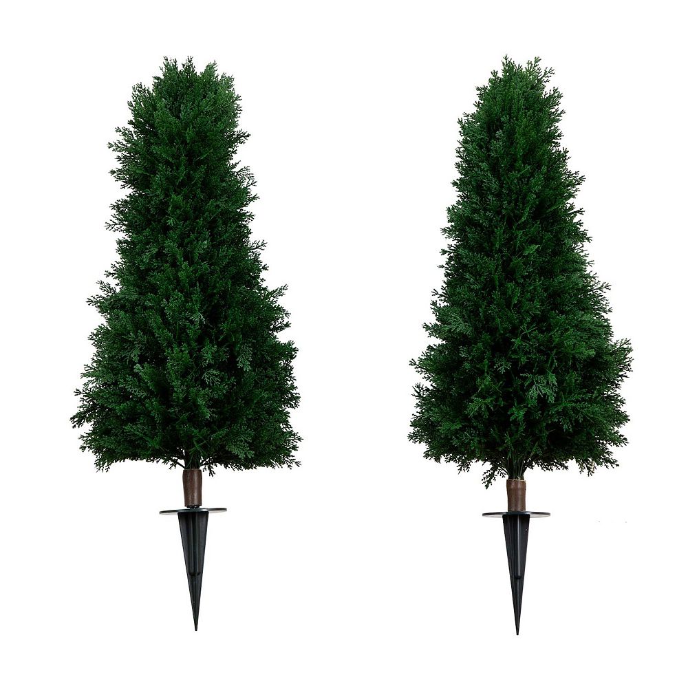 nearly natural 3-ft. Artificial Cedar Plants with Integrated Ground ...