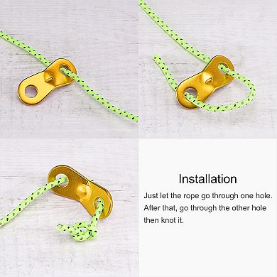 7mm Diameter 2 Hole Aluminum Tent Rope Cord Tensioner With Steel Ring