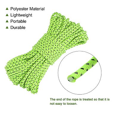 2.5mm 32.81ft Polyester Fluorescent Reflective Tent Rope Cord For Camping