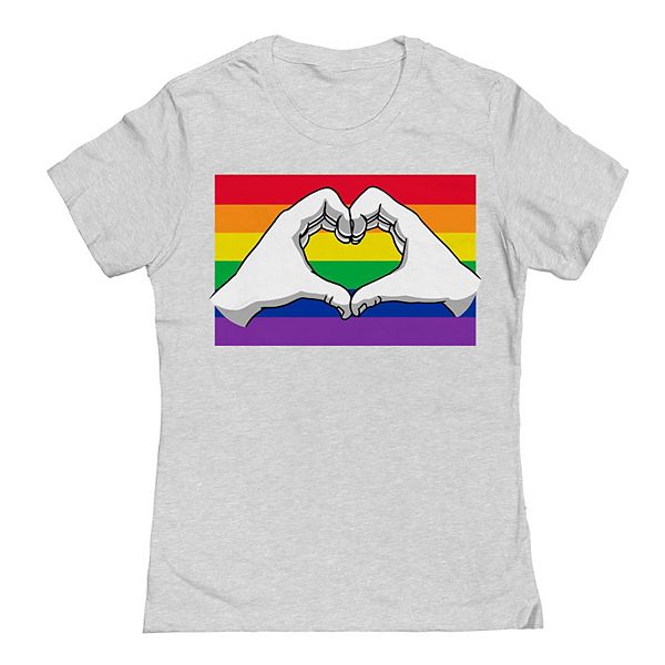 Women's Hand Heart Pride Graphic Tee