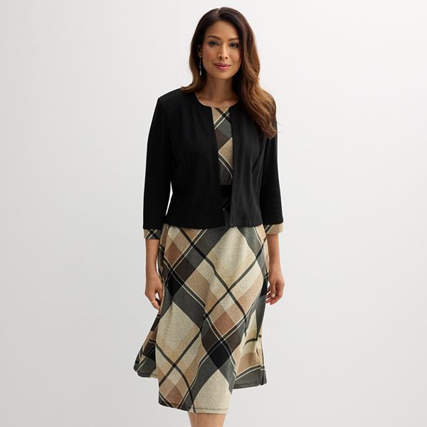 Women's Sandra Darren 2-pc. Knit Jacket & Floral Dress Set