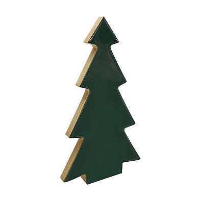 St. Nicholas Square® Dark Green Painted Wood Tree Table Decor
