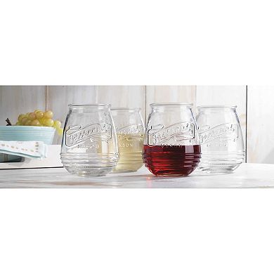 Home Essentials 4-pc. Original Mason Jar Stemless Wine Glass Set