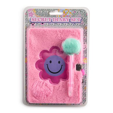 Simple Pleasures Fuzzy Smiley Face Diary