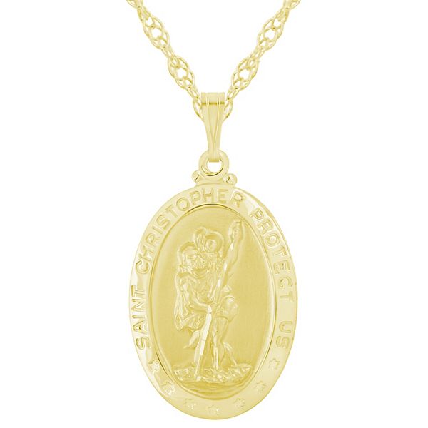 Celebration Gems Sterling Silver Saint Christopher Oval Medallion ...