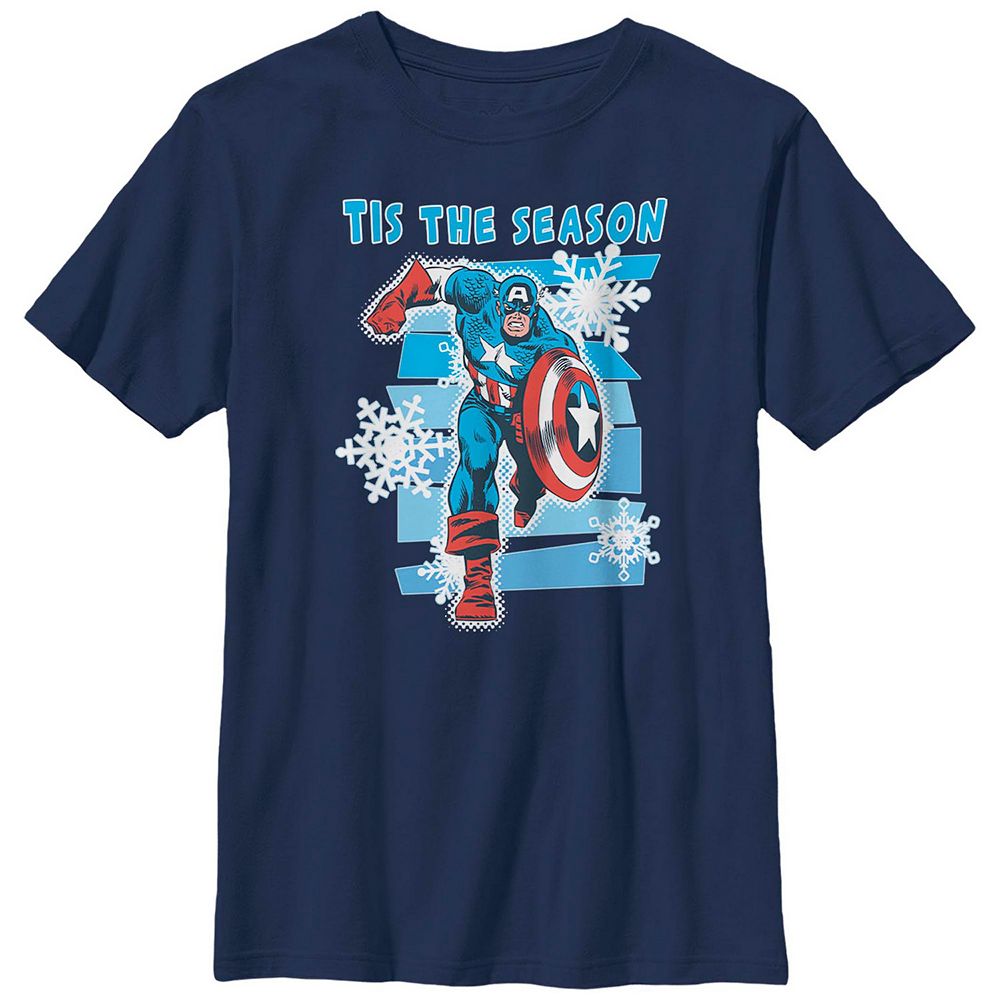 Boys 8-20 Husky Marvel Captain America Tis The Season Graphic Tee