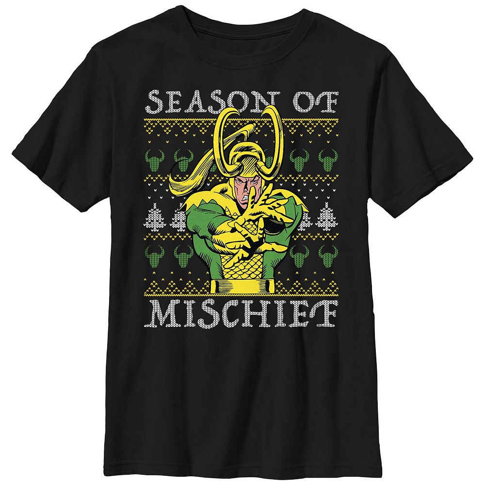 Boys 8-20 Husky Marvel Loki Season Of Mischief Holiday Graphic Tee