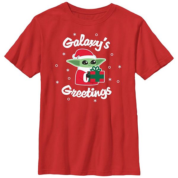 Boys 6-20 Star Wars The Mandalorian Christmas Grogu Galaxy's Greetings ...