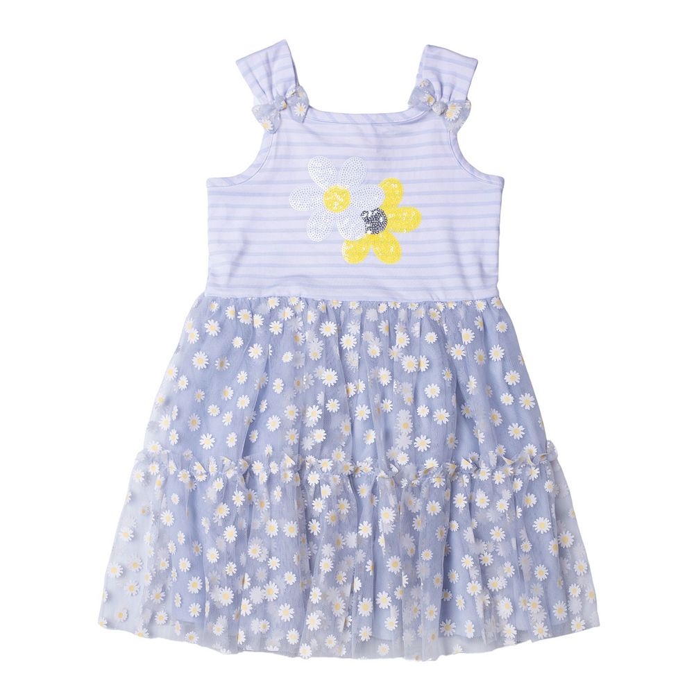 Toddler Girl Little Lass Daisy & Stripe Tutu Dress