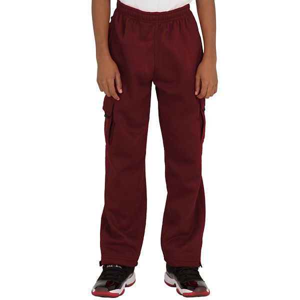 Vibes Boy's Relaxed Fit Fleece Cargo Sweatpants Open-bottom