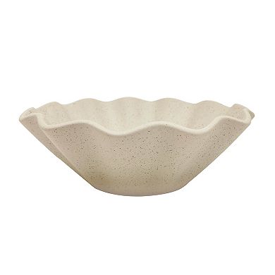 Everyday Decor Ruffle Glazed Ceramic Bowl