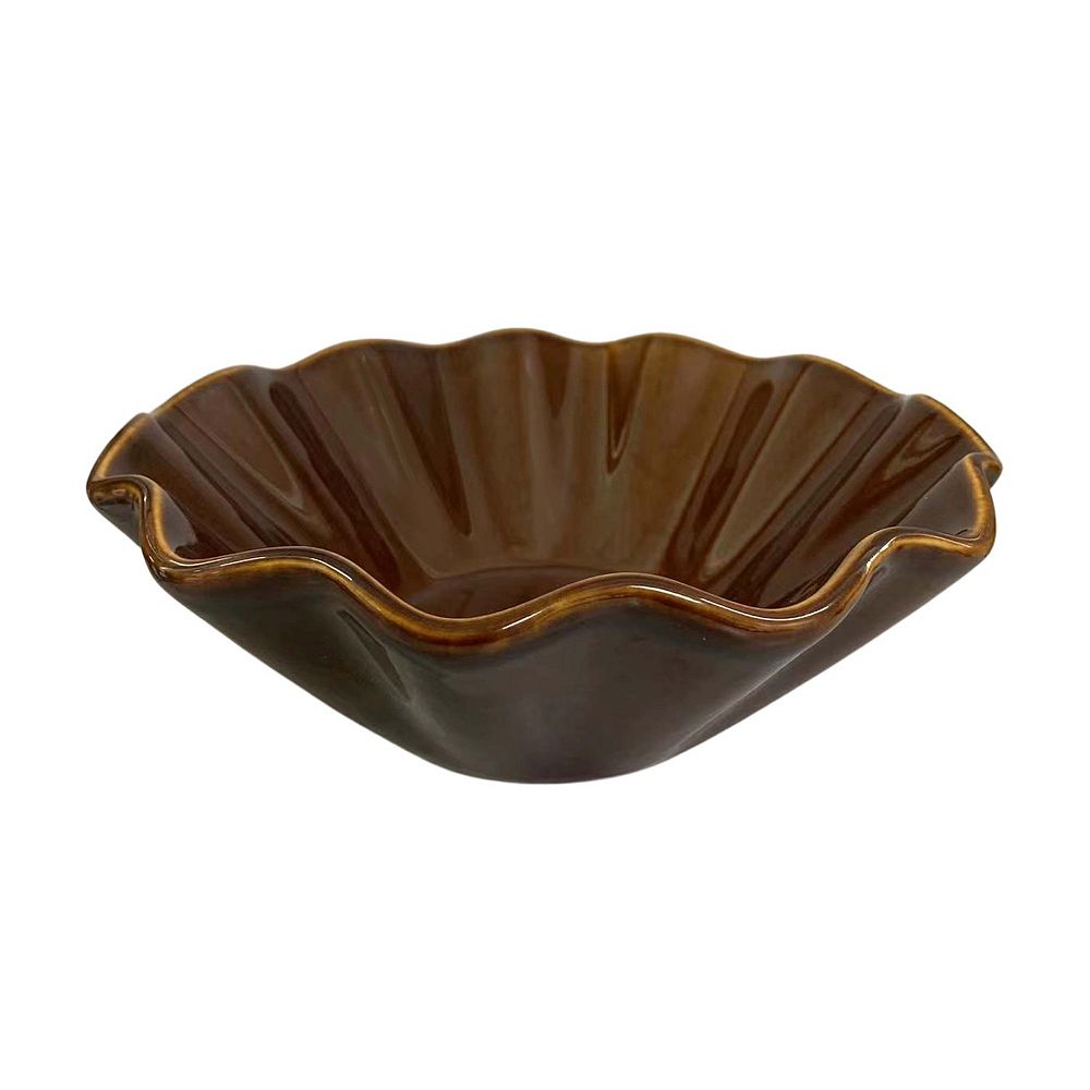Everyday Decor Ruffle Glazed Ceramic Bowl