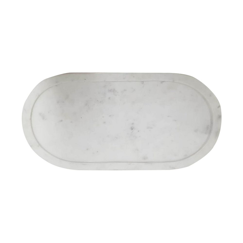 Everyday Decor Simple Oval Marble Tray Table Decor