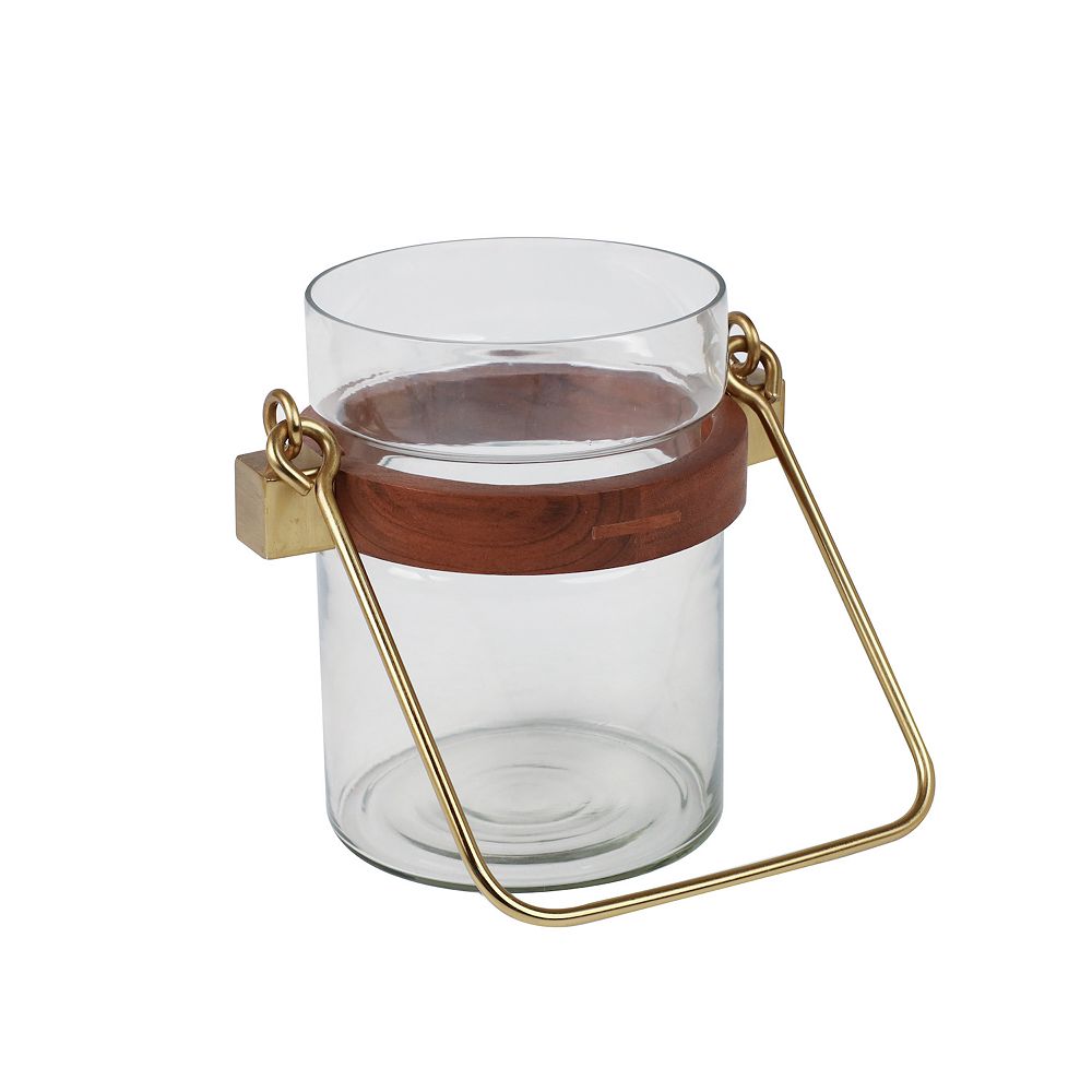 Everyday Decor Mixed Material Hurricane Candleholder