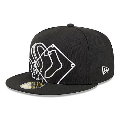 Men's New Era Black Chicago White Sox Game Day Overlap 59FIFTY Fitted Hat