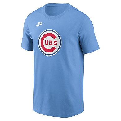 Men's Nike Light Blue Chicago Cubs Cooperstown Collection Team Logo T-Shirt