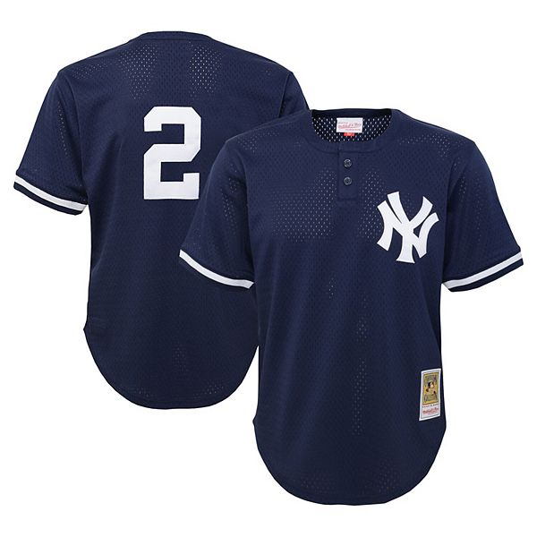 Toddler Mitchell & Ness Derek Jeter Navy New York Yankees Cooperstown Collection Mesh Batting ...
