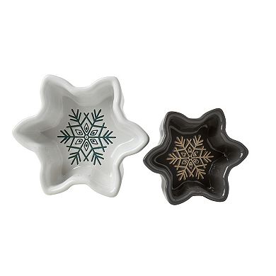 St. Nicholas Square® 2-pc. Ceramic Figural Snowflake Bowl Set