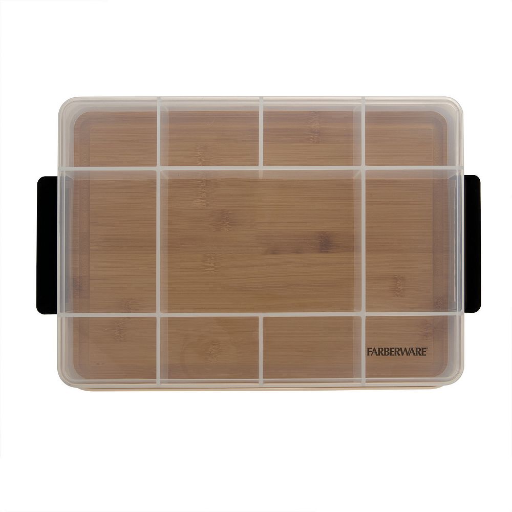 Farberware® 11-Compartment Snackle Box with Locking Bamboo Cutting ...